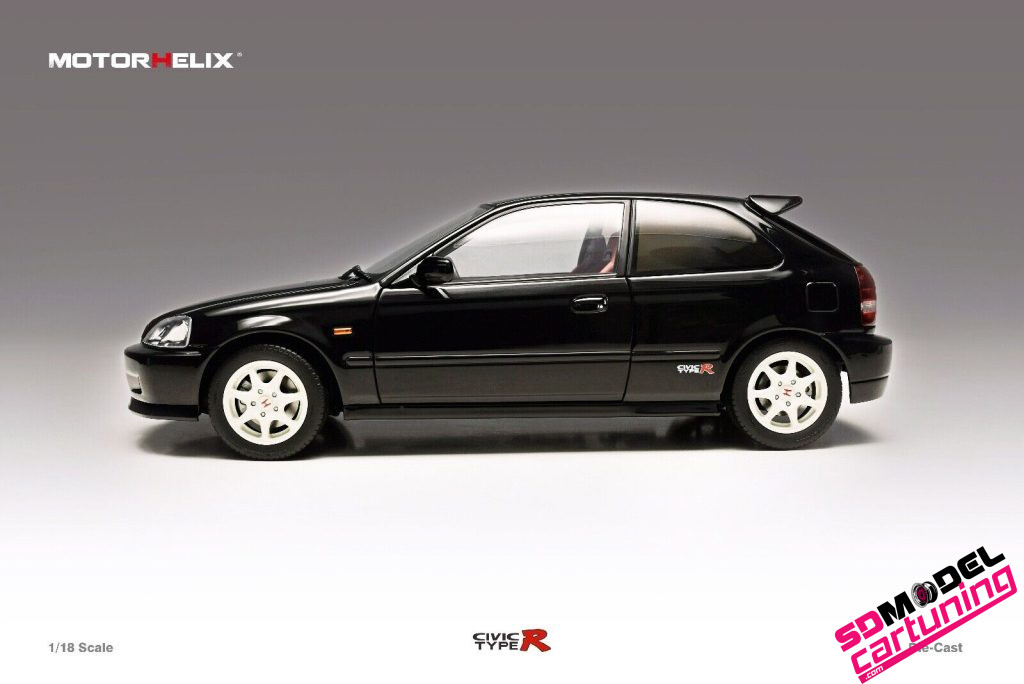 1:18 Honda Civic EK9 Type R Zwart - inclusief extra Motorblok ...