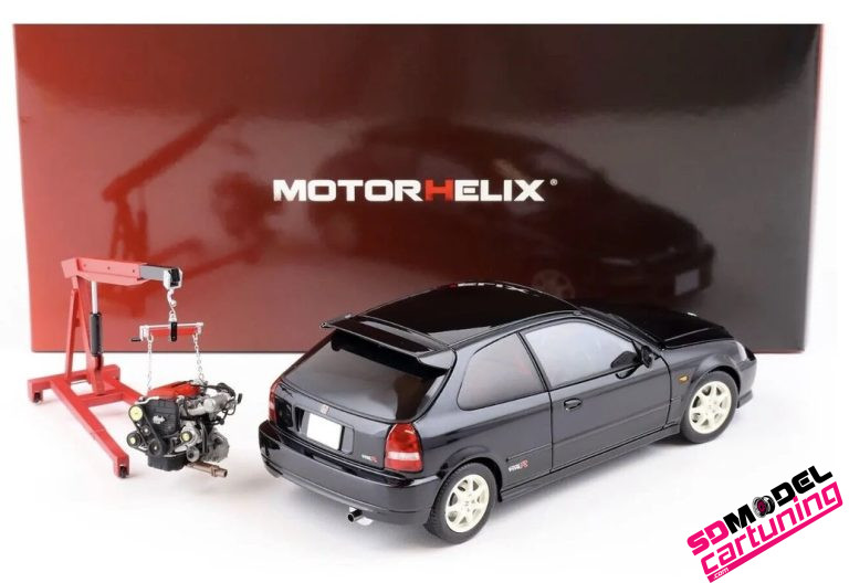 1:18 Honda Civic EK9 Type R Black - including additional Engine Block ...