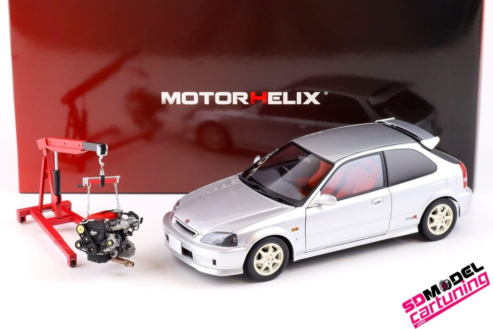 1:18 Honda Civic EK9 Type R Silver - including additional Engine Block ...