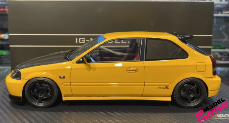 1:18 Honda Civic EK9 Type R - Geel - SDmodelcartuning.com