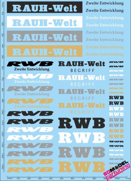 1:18 RWB Rauh-Welt decalset - SDmodelcartuning.com