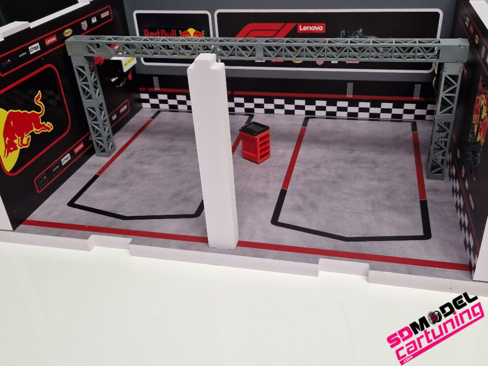 1:18 Red Bull F1 Pitbox diorama - Bouwkit - SDmodelcartuning.com
