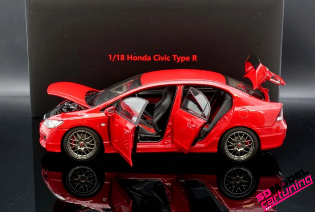 1:18 Honda Civic FD2 Type R - Red - SDmodelcartuning.com
