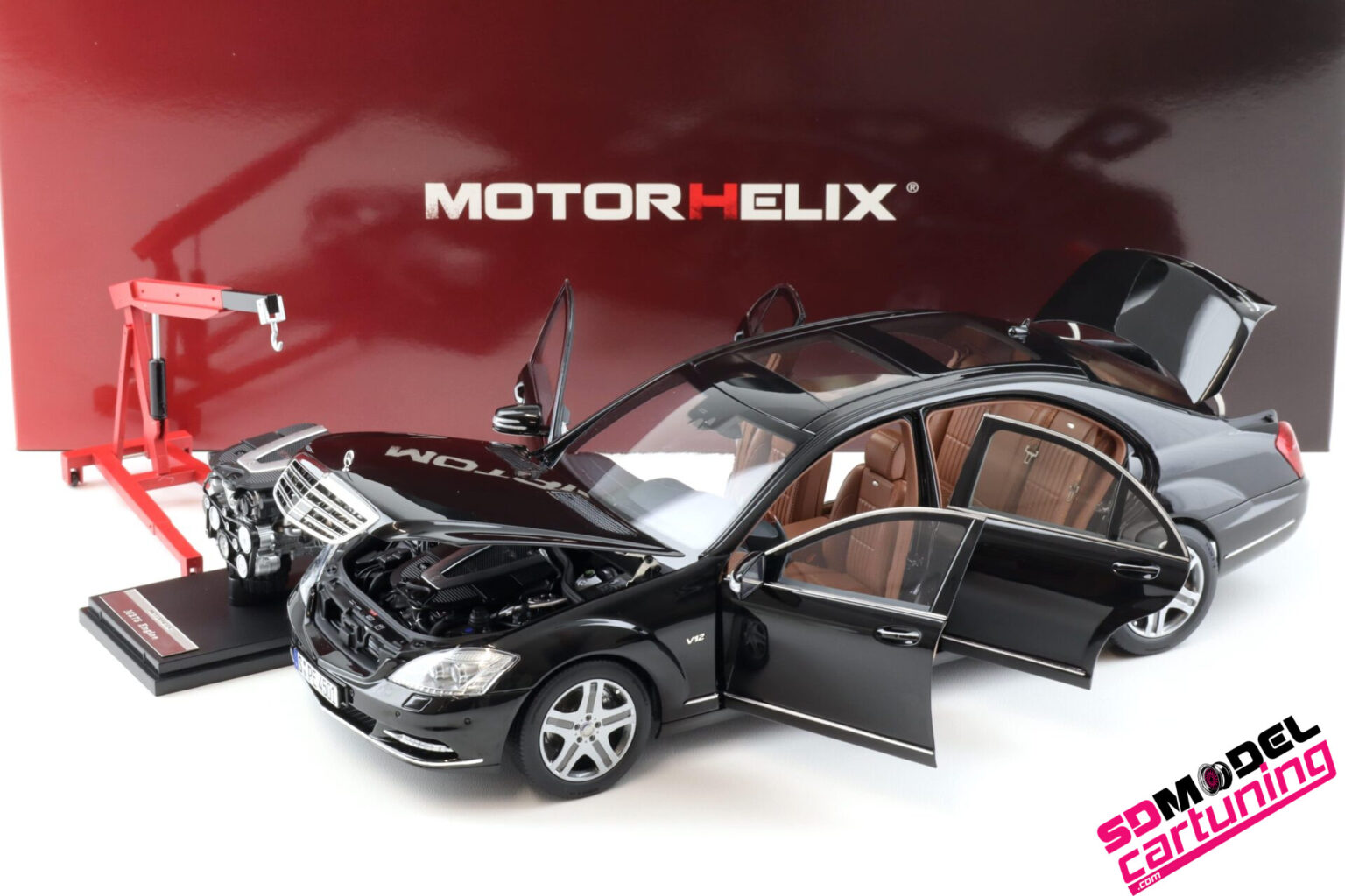 1:18 Mercedes-Benz S600L AMG (W221) - Obsidianschwarz - SDmodelcartuning.de