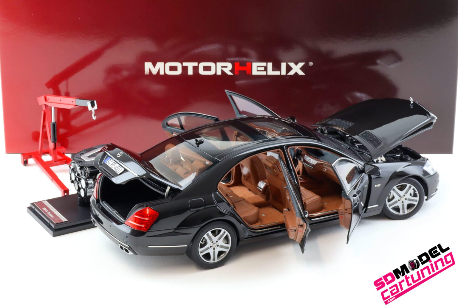 1:18 Mercedes-Benz S600L AMG (W221) - Obsidianschwarz - SDmodelcartuning.de